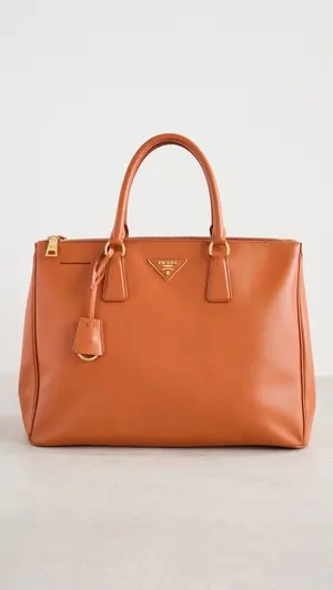 Prada Orange Saffiano Executive Tote Medium Orange