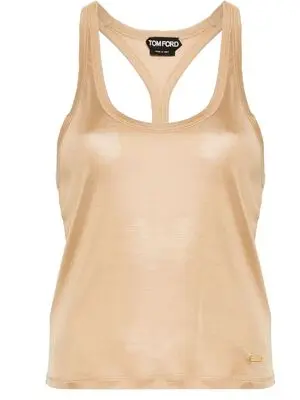 TOM FORD Tom Ford Silk Racerback Tank Top - Brown