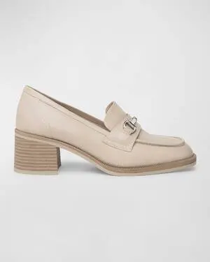 NEROGIARDINI NeroGiardini Leather Heeled Loafers - Brown