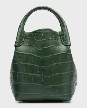 Loro Piana Bale Micro Alligator Top-handle Bag - 50pn Emerald