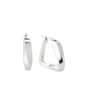 Bottega Veneta Small Twist Triangle Hoop Earrings - Argento