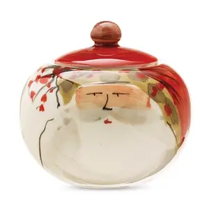 VIETRI Old St. Nick Sugar Bowl With Lid - Multi