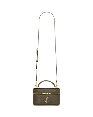 Saint Laurent Gaby Mini Lambskin Vanity Bag Light Musk