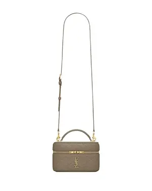 Saint Laurent Gaby Mini Lambskin Vanity Bag - Light Taupe
