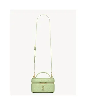 Saint Laurent Gaby Mini Lambskin Vanity Bag - Misty Jade