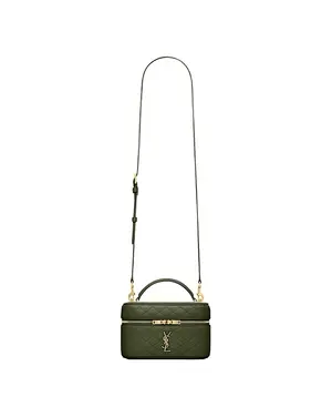 Saint Laurent Gaby Mini Lambskin Vanity Bag - Olive Wood