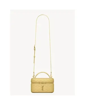 Saint Laurent Gaby Mini Lambskin Vanity Bag - Soft Lemon