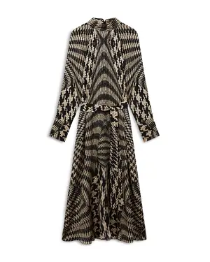 REISS Kate Printed Long Sleeve Dress