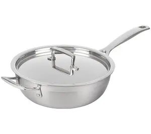 LE CREUSET 3 Quart Stainless Steel Saute Pan Wi H Lid - Silver