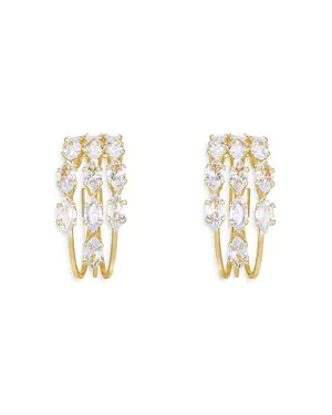 Ettika Multi Cubic Zirconia Hoop Earrings