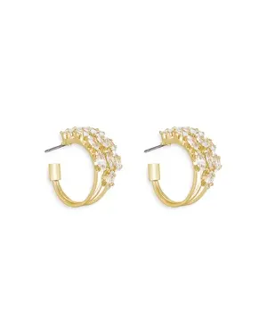 Ettika Multi Cubic Zirconia Hoop Earrings