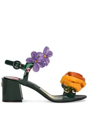 Dolce & Gabbana 60mm Keira Floral-appliqué Sandals - Green