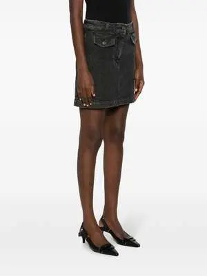 Moschino Cartoon-embroidered A-line Denim Skirt