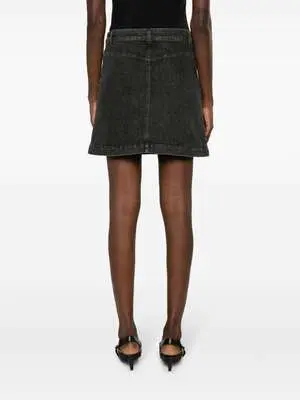 Moschino Cartoon-embroidered A-line Denim Skirt