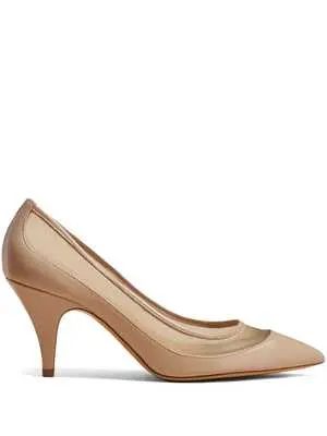 Khaite The River 75mm Mesh-panel Leather Pumps - Neutrals