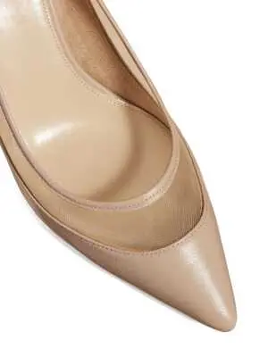 Khaite The River 75mm Mesh-panel Leather Pumps - Neutrals
