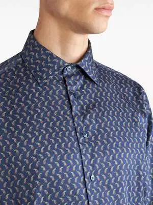 Etro Paisley-print Cotton Shirt - Blue