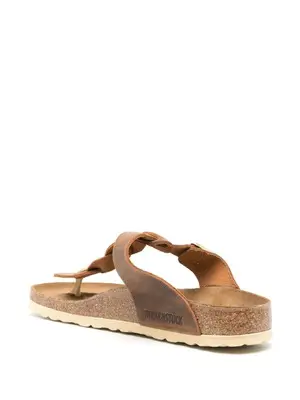 BIRKENSTOCK Gizeh Braided Suede Slides - Brown