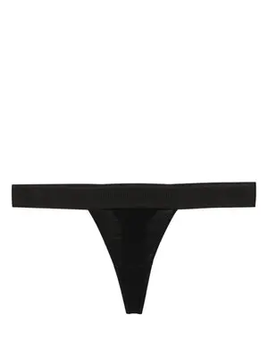 Palm Angels Logo-tape Stretch-cotton Thong - Black