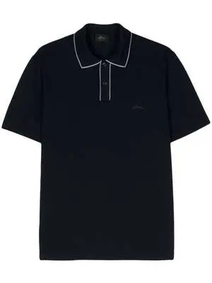 Brioni Logo-embroidered Cotton Polo Shirt