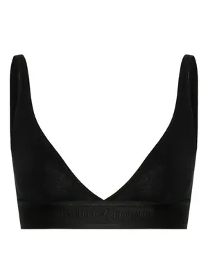 Palm Angels Logo-tape Triangle Bra - Black