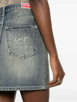 Kenzo Logo-embroidered Miniskirt
