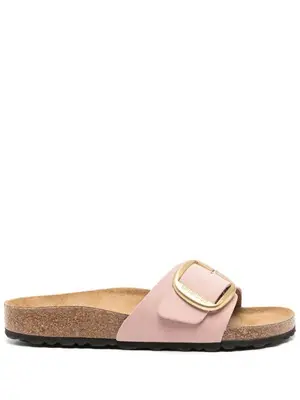 BIRKENSTOCK Madrid Big Buckle Suede Slides - Pink