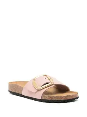 BIRKENSTOCK Madrid Big Buckle Suede Slides - Pink