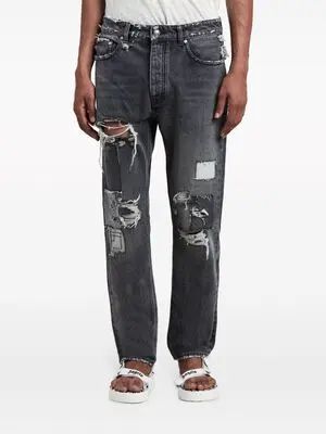 Palm Angels Distressed Straight-leg Jeans