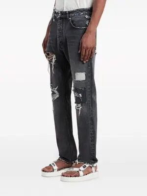 Palm Angels Distressed Straight-leg Jeans