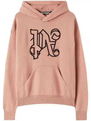 Palm Angels Monogram-embroidered Zip-up Hoodie