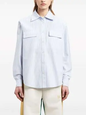 Palm Angels Monogram-embroidered Striped Shirt