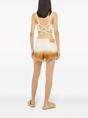 Alanui Gradient Denim Shorts - Neutrals
