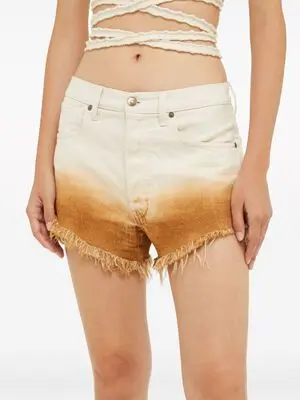 Alanui Gradient Denim Shorts - Neutrals