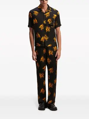 Palm Angels Burning Monogram-print Shirt - Black