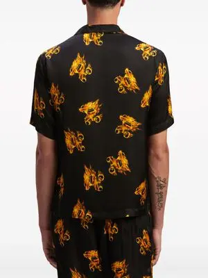 Palm Angels Burning Monogram-print Shirt - Black