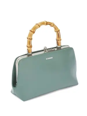 JIL SANDER Mini Goji Bamboo Leather Tote - Green