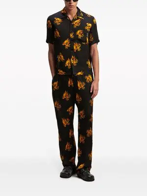 Palm Angels Burning Monogram-embroidered Track Pants - Black
