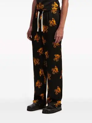 Palm Angels Burning Monogram-embroidered Track Pants - Black