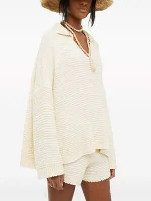 Alanui Bright Hues Ribbed-knit Polo Jumper