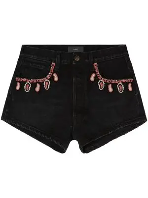 Alanui Embroidered Denim Shorts