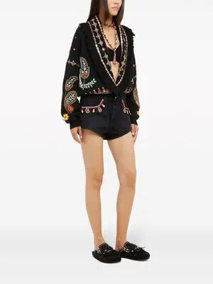 Alanui Embroidered Denim Shorts