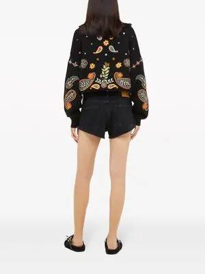 Alanui Embroidered Denim Shorts