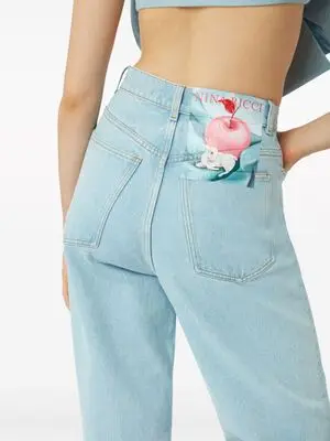 Nina Ricci Logo-patch Boyfriend Jeans - Blue