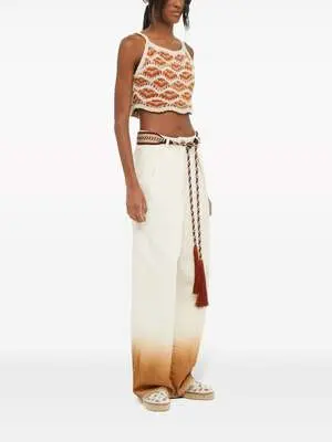 Alanui Hawa Mahal Crochet-knit Top - Neutrals