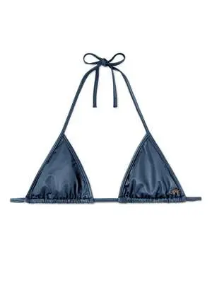 Palm Angels Metallic Triangle Bikini Top - Blue