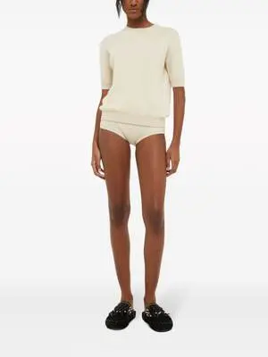 Alanui Ribbed Knit T-shirt - Neutrals