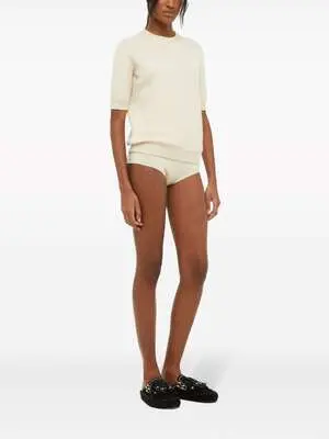 Alanui Ribbed Knit T-shirt - Neutrals