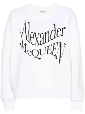Alexander McQueen Logo-print Cotton Sweatshirt - White