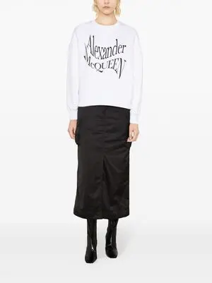 Alexander McQueen Logo-print Cotton Sweatshirt - White